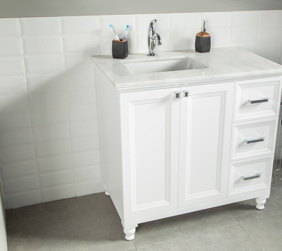 Isabel 36" White Bathroom Cabinet – Westchester Tile & Marble
